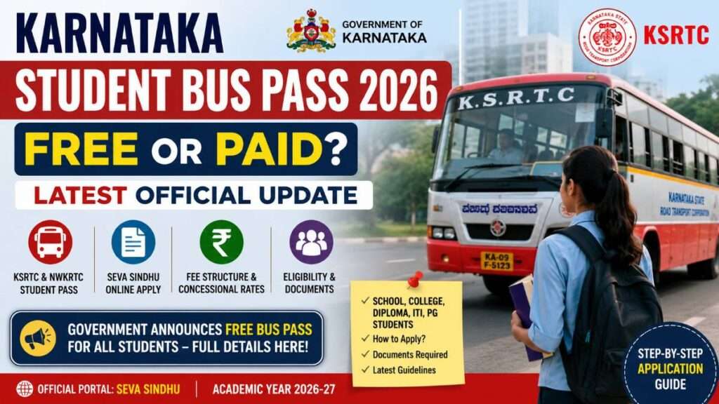 Karnataka Student Bus Pass 2026: Free Or Paid? Official KSRTC & Seva ...